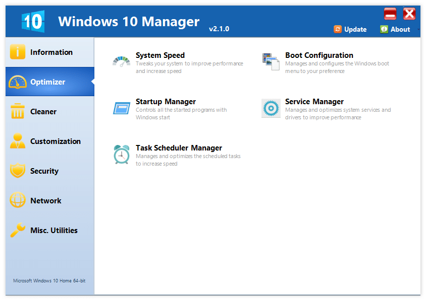 Gestionnaire Yamicsoft Windows 10